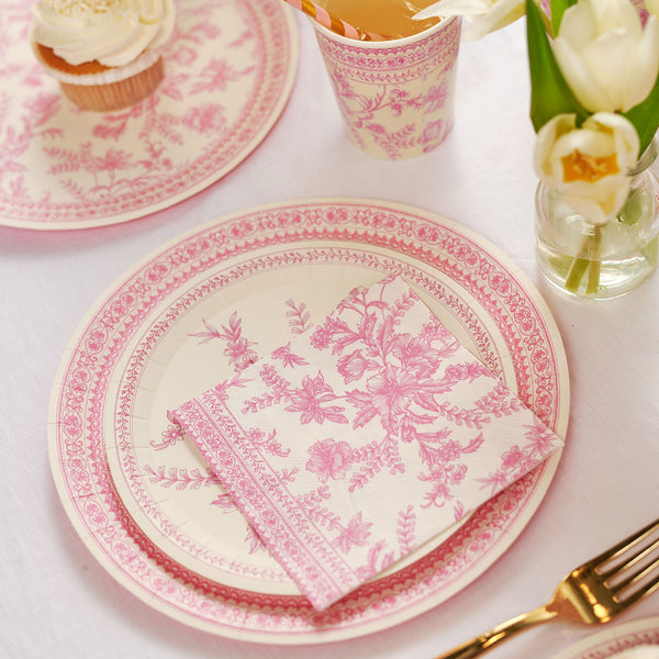 Pink Toile Napkins - 25ct - Party Decor - Coterie